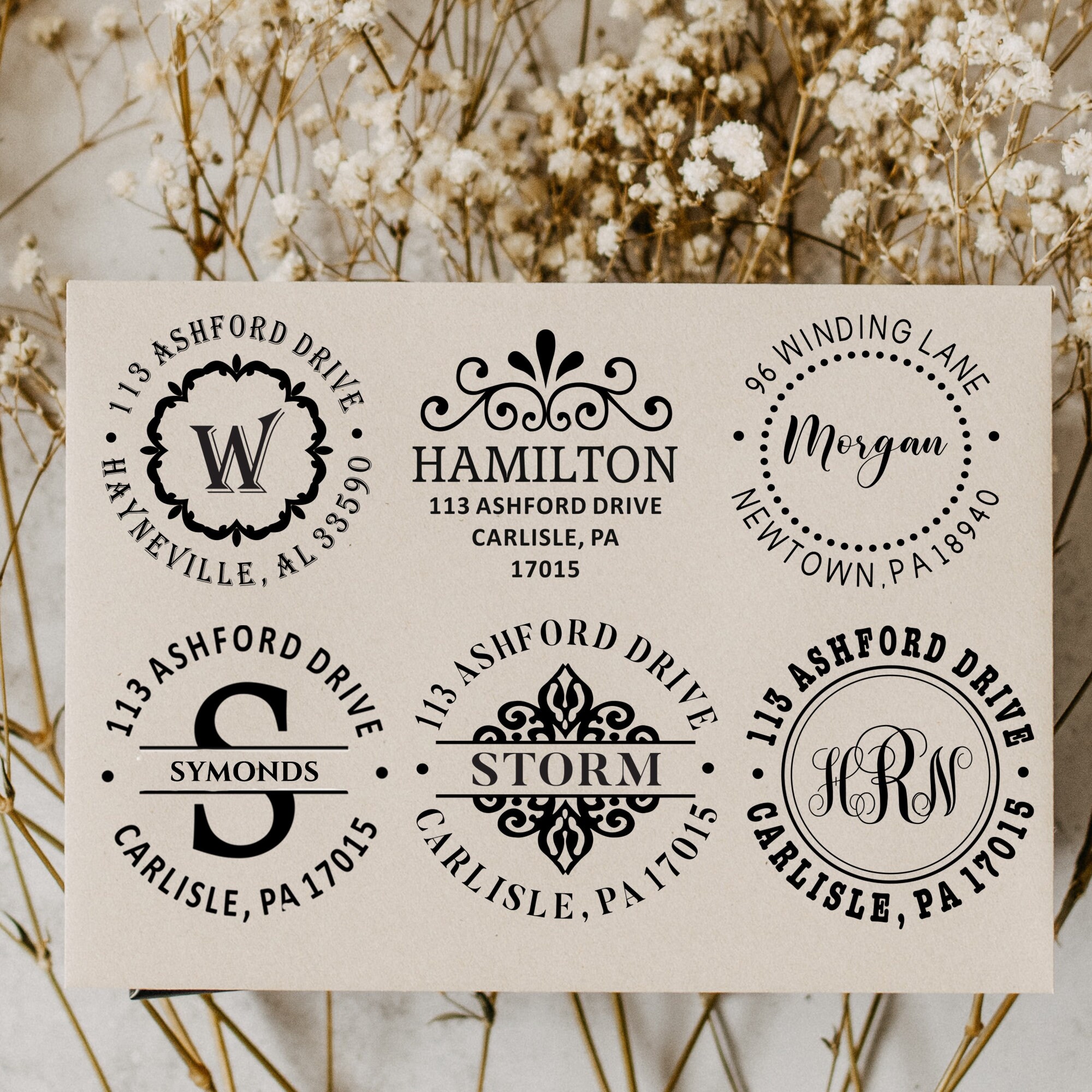 Custom Round Address Stamp for Small Business and Personal Mail ...