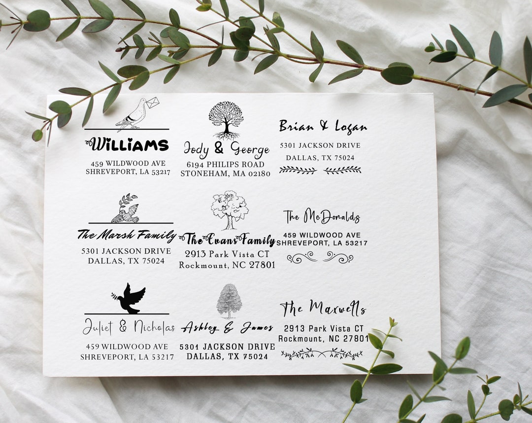 Modern Custom Address Stamp Return Address Stamp Personalized Address ...