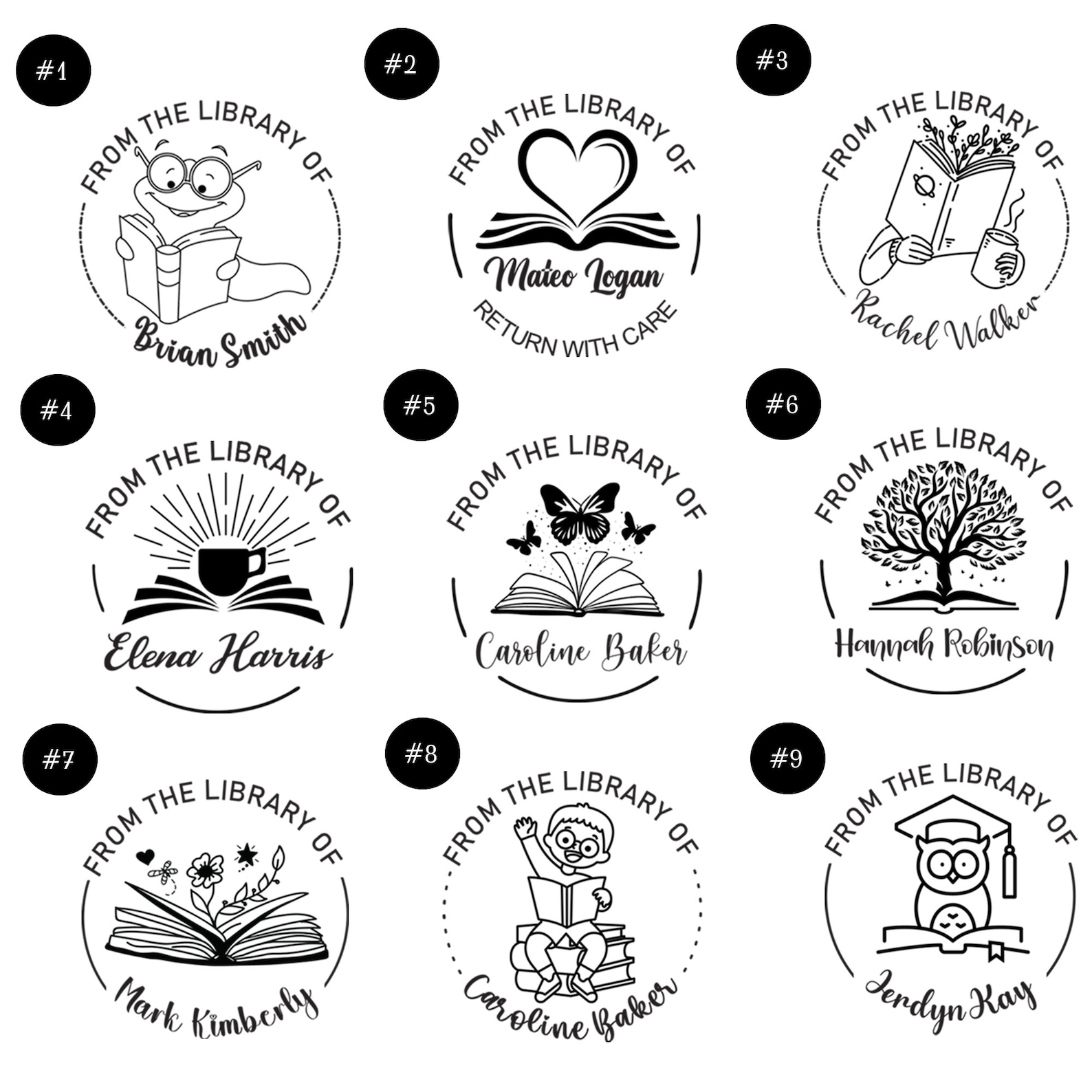 Personalized Library Stamp, From the Library Of, Custom Library Stamp ...
