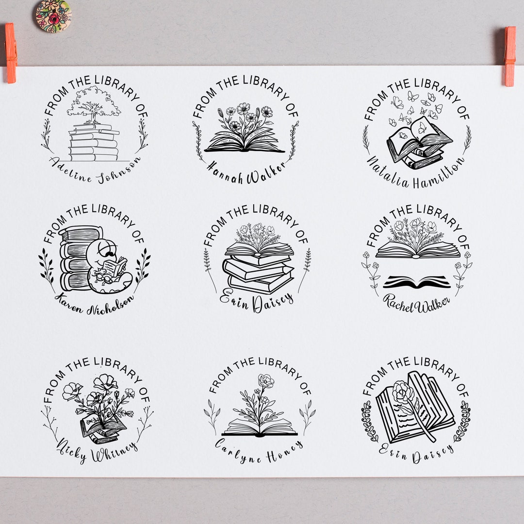 BEST SELLER Library Stamp, From the Library of Stamp, Book Stamp, Book ...