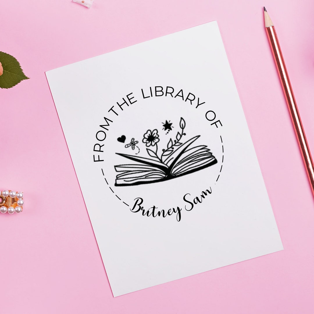 Library Ownership Stamp With Name, Custom From the Library of Stamp ...
