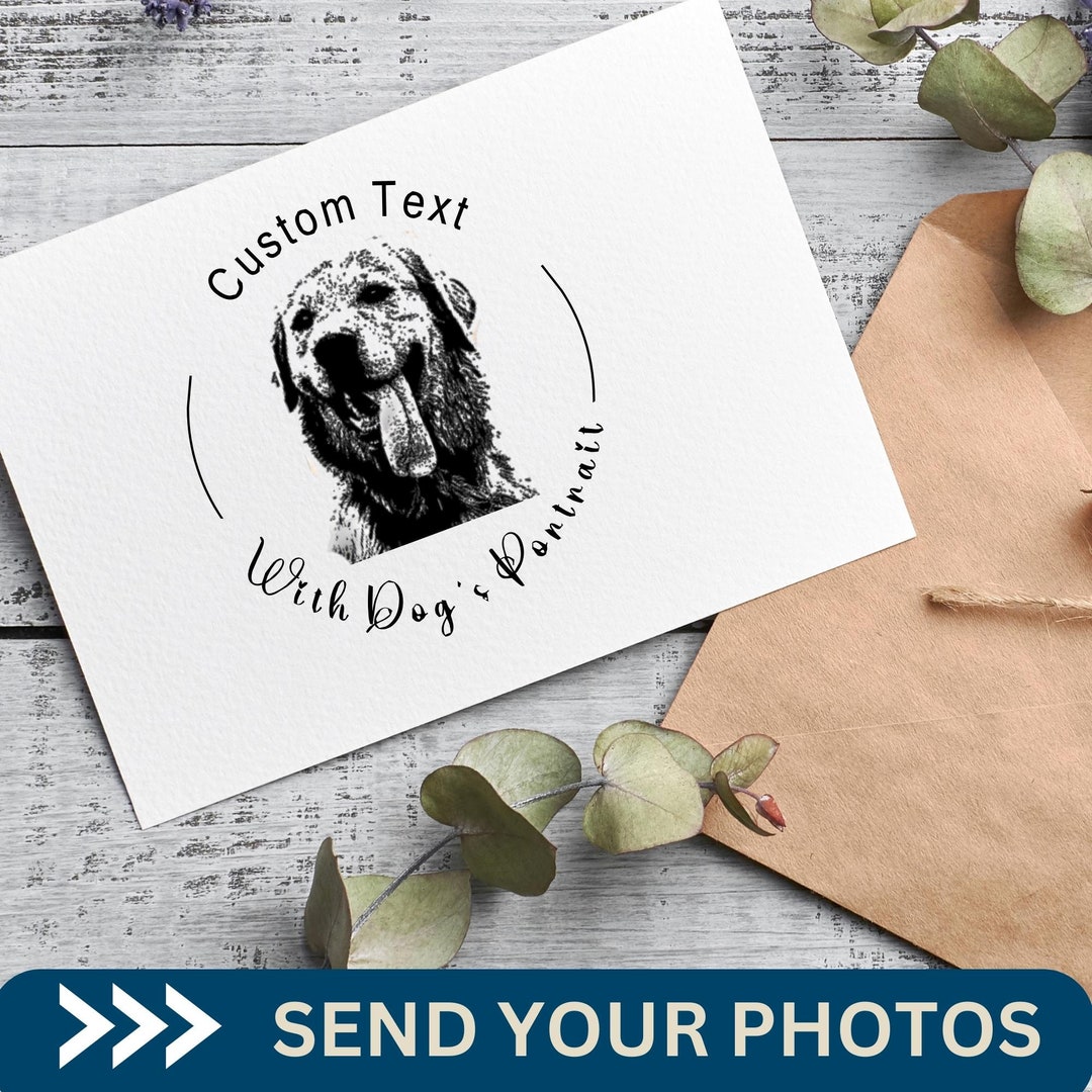Dog Portrait Stamp, Dog Sketch Stamp, Pet Loss Gift, Pet Lover Gift ...