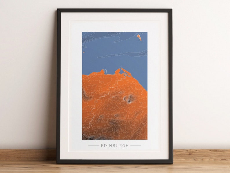 Edinburgh Contour Map, Custom Print, the Perfect Personalised Gift ...