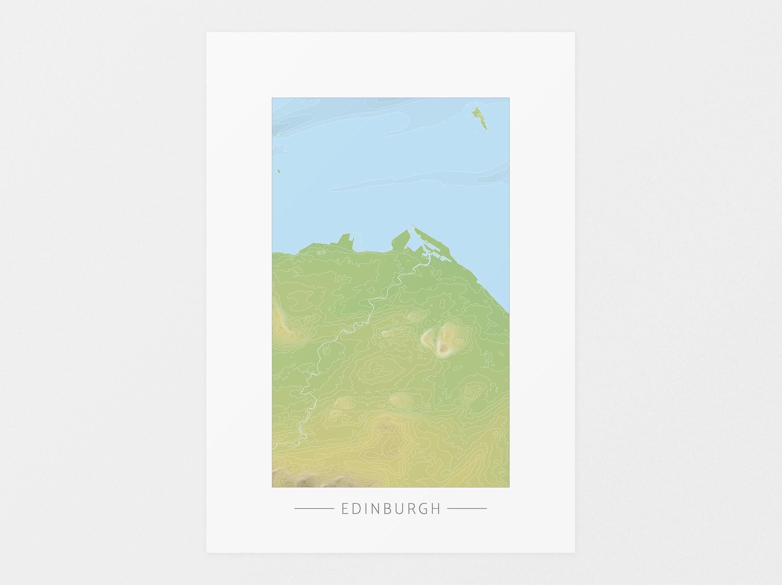 Edinburgh Contour Map, Custom Print, the Perfect Personalised Gift ...