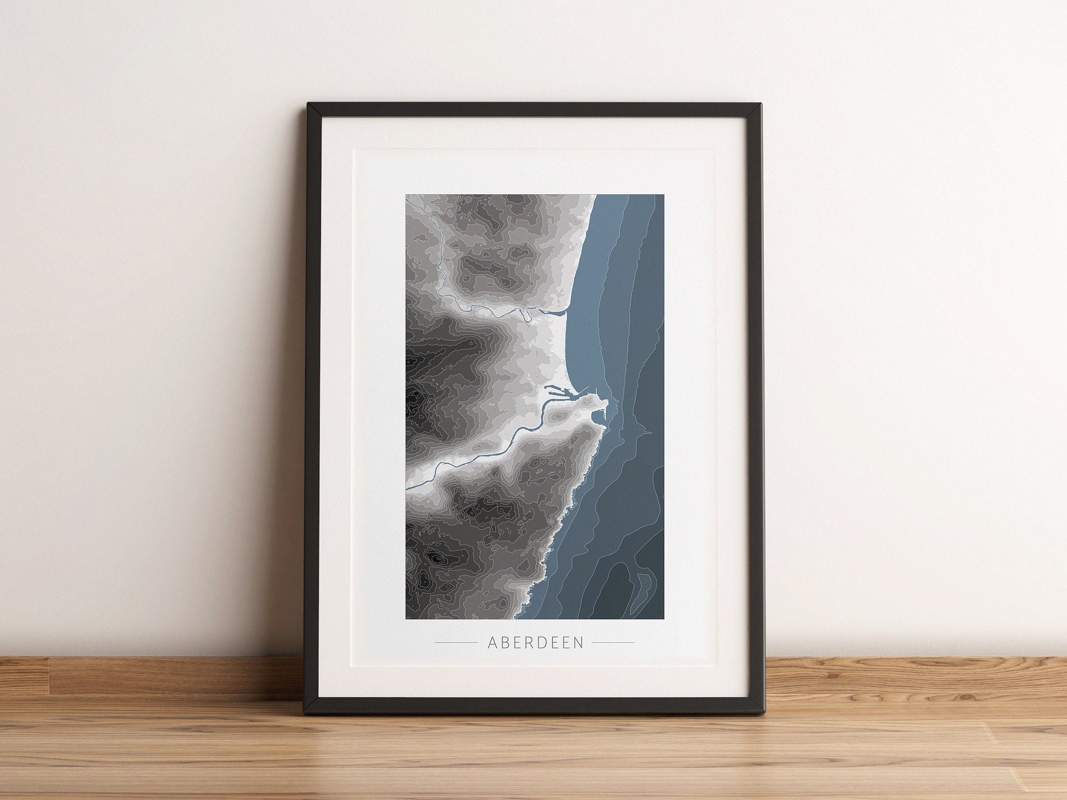 Aberdeen Contour Map Custom Print the Perfect Personalised - Etsy
