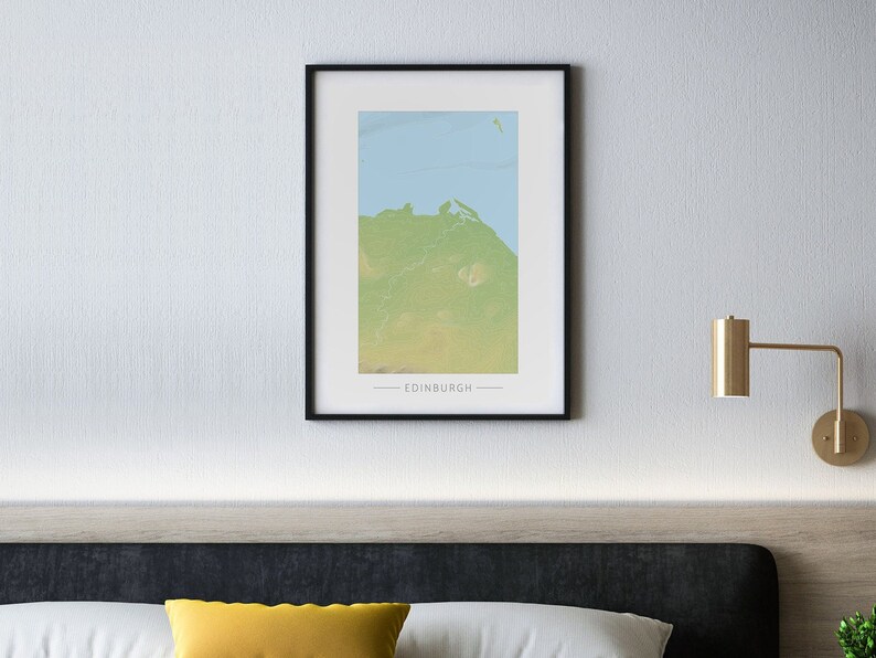 Edinburgh Contour Map, Custom Print, the Perfect Personalised Gift ...