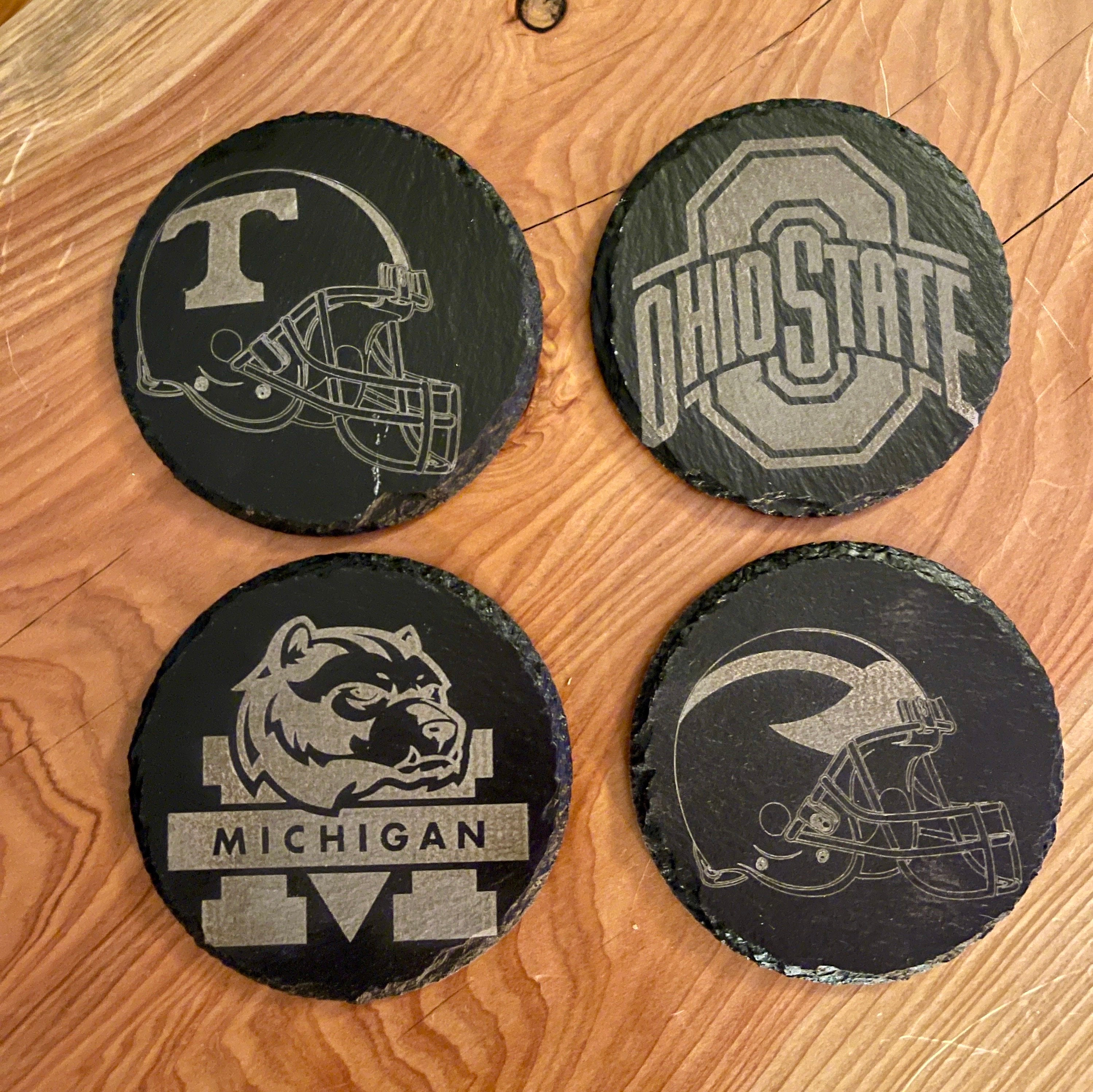 Slate Coasters With College Football Teams - Etsy