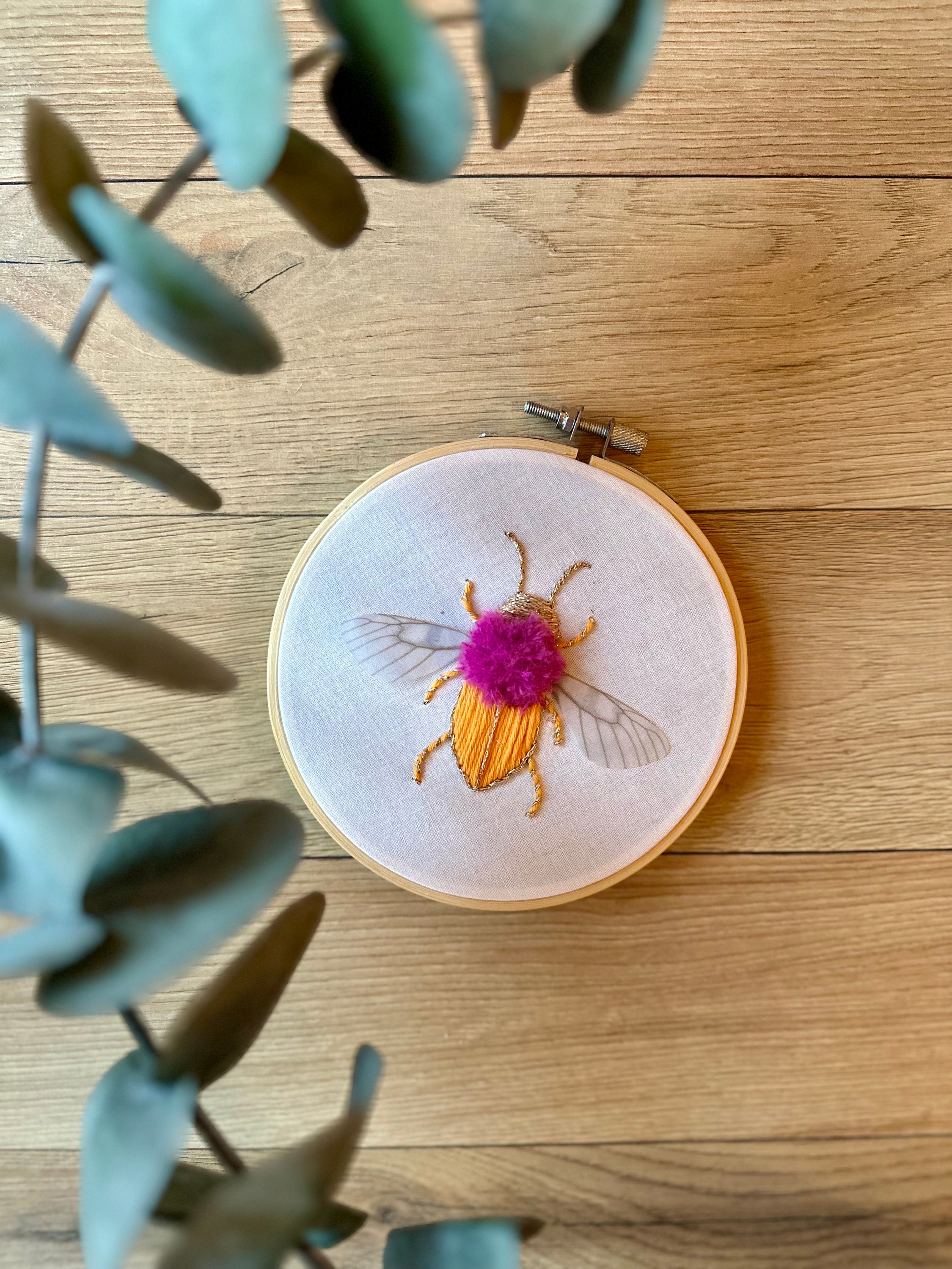 Beetle Bee Fantasy With Wings Embroidered Embroidery Insect Colorful ...