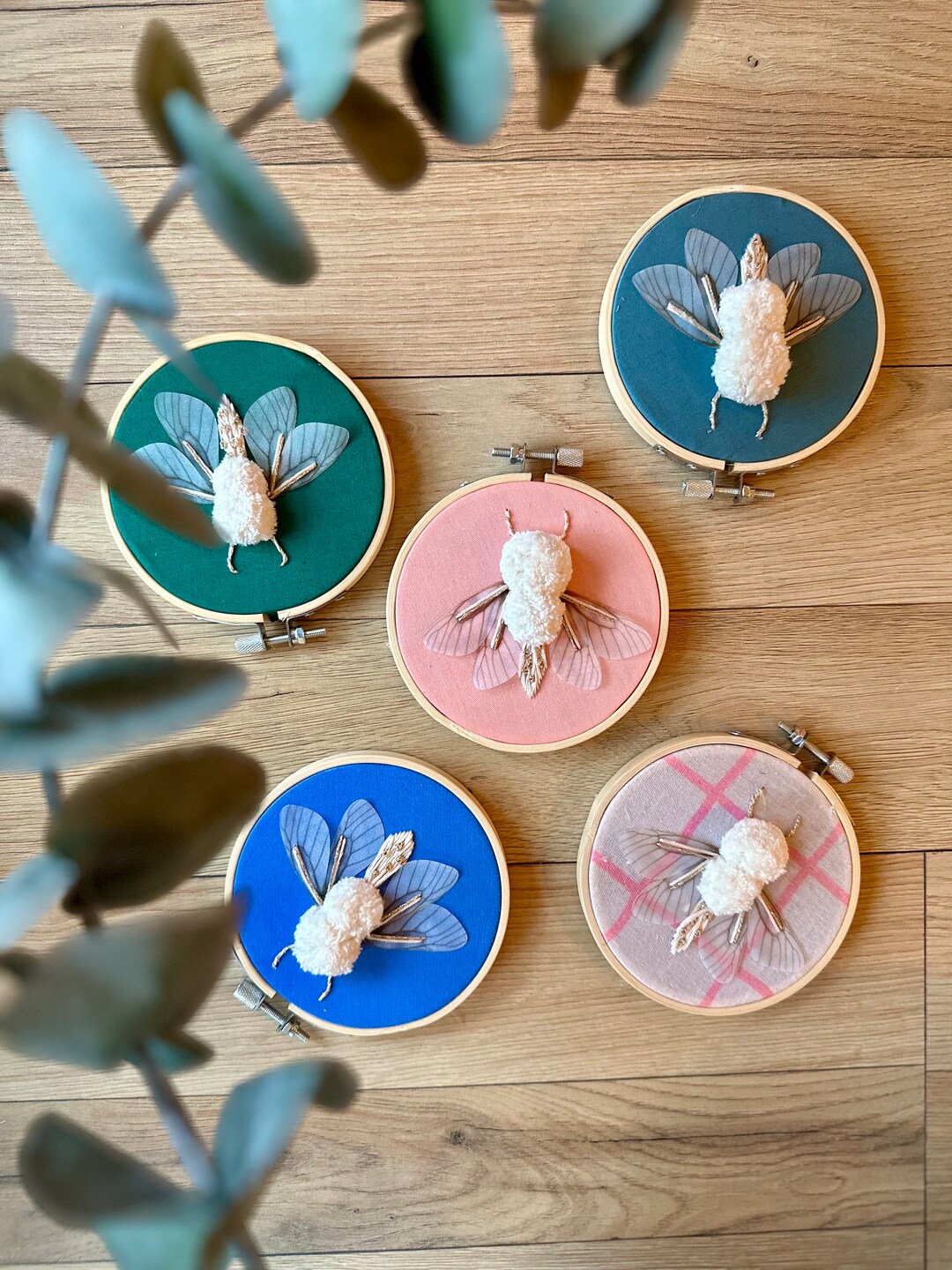 Handmade Embroidered Plush Moth Moths With Wings Mural Insect ...