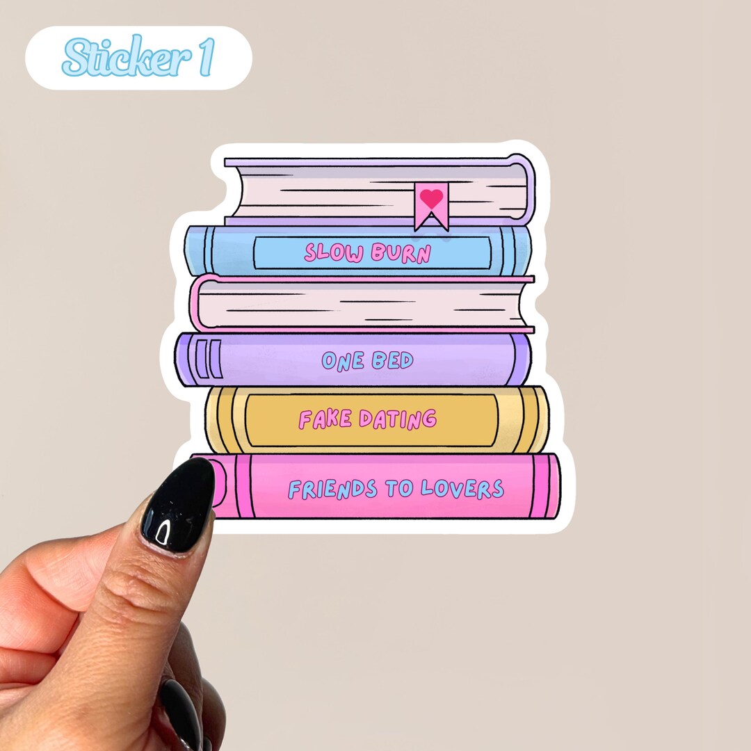 Cute Book Stack Stickers - Romance Book Stickers, Dark Book Stickers ...
