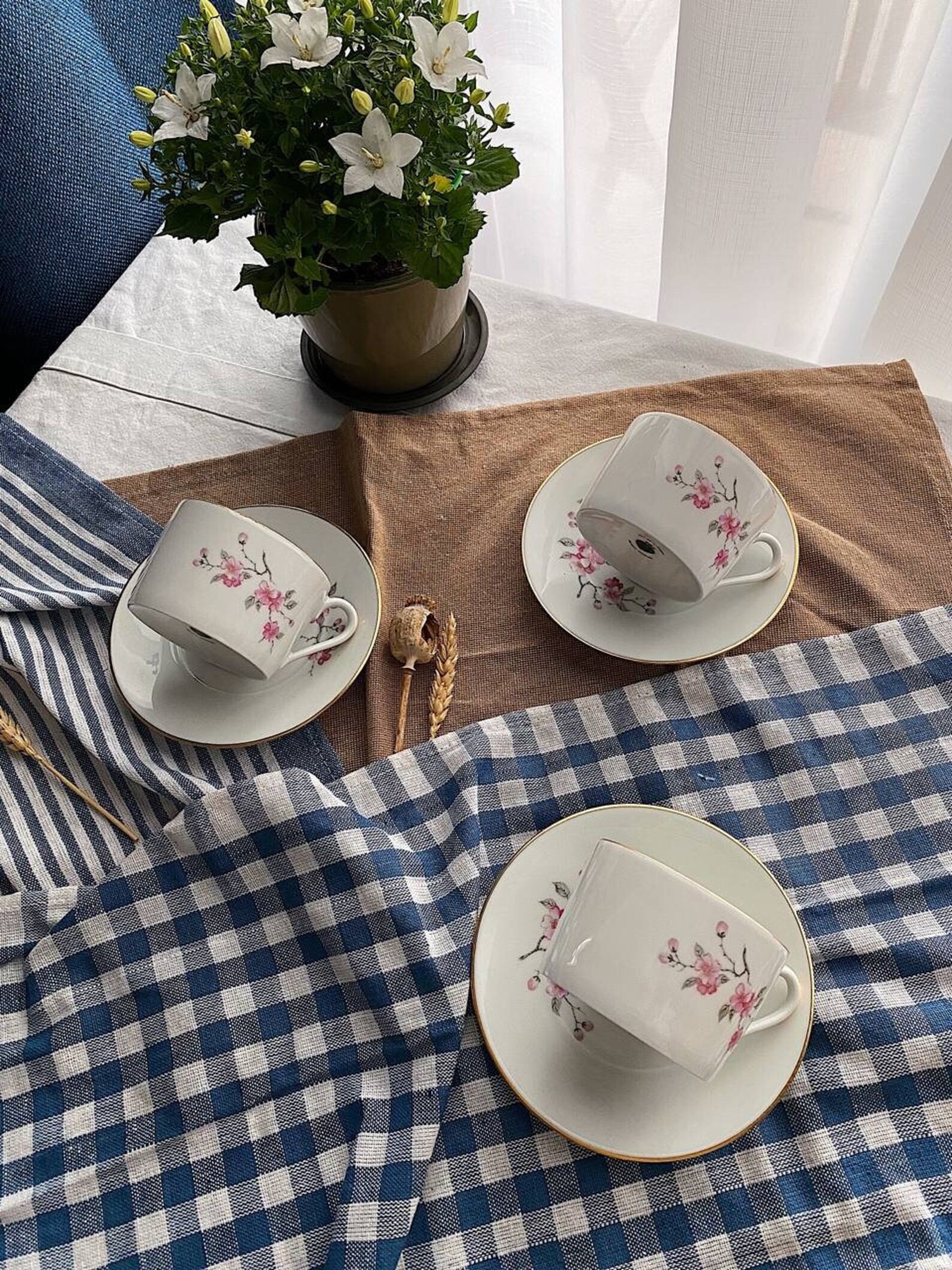 Rare Porcelain Coffee/tea Cups, Antique French Tea Coffee Set 80s, Set ...