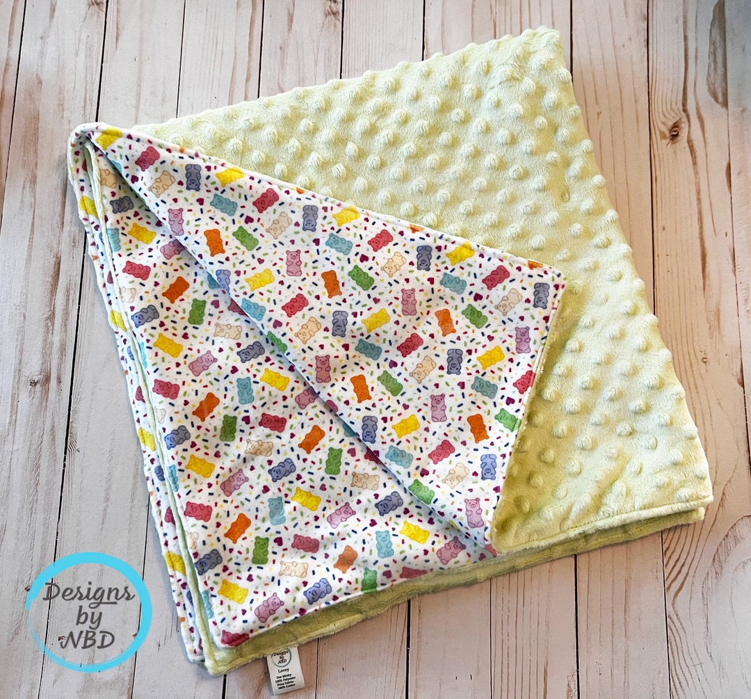 Personalized Gummy Bear and Sprinkles Blanket, Minky and Fleece ...