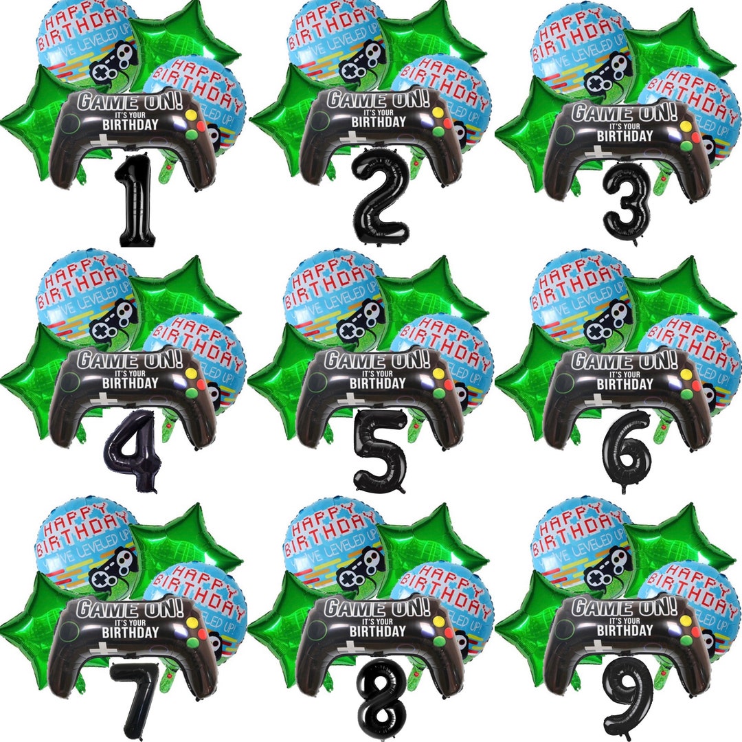 6pc Black Green Gamer Birthday Balloon Set Game on Playstation - Etsy UK