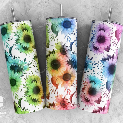 Purple Sunflower Tumbler Wrap Background PNG Seamless - Etsy