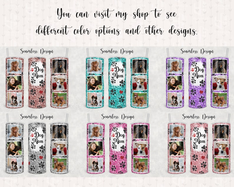 Pink Dog Mom Photo Tumbler Wrap, Dog Mama Sublimation Design, 20 Oz ...