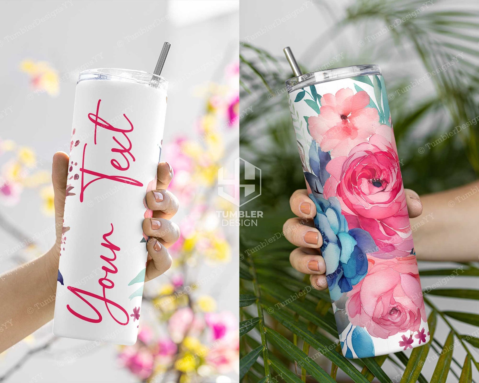 Add Your Own Text Tumbler Wrap Sublimation Design, 20 Oz Skinny Tumbler ...