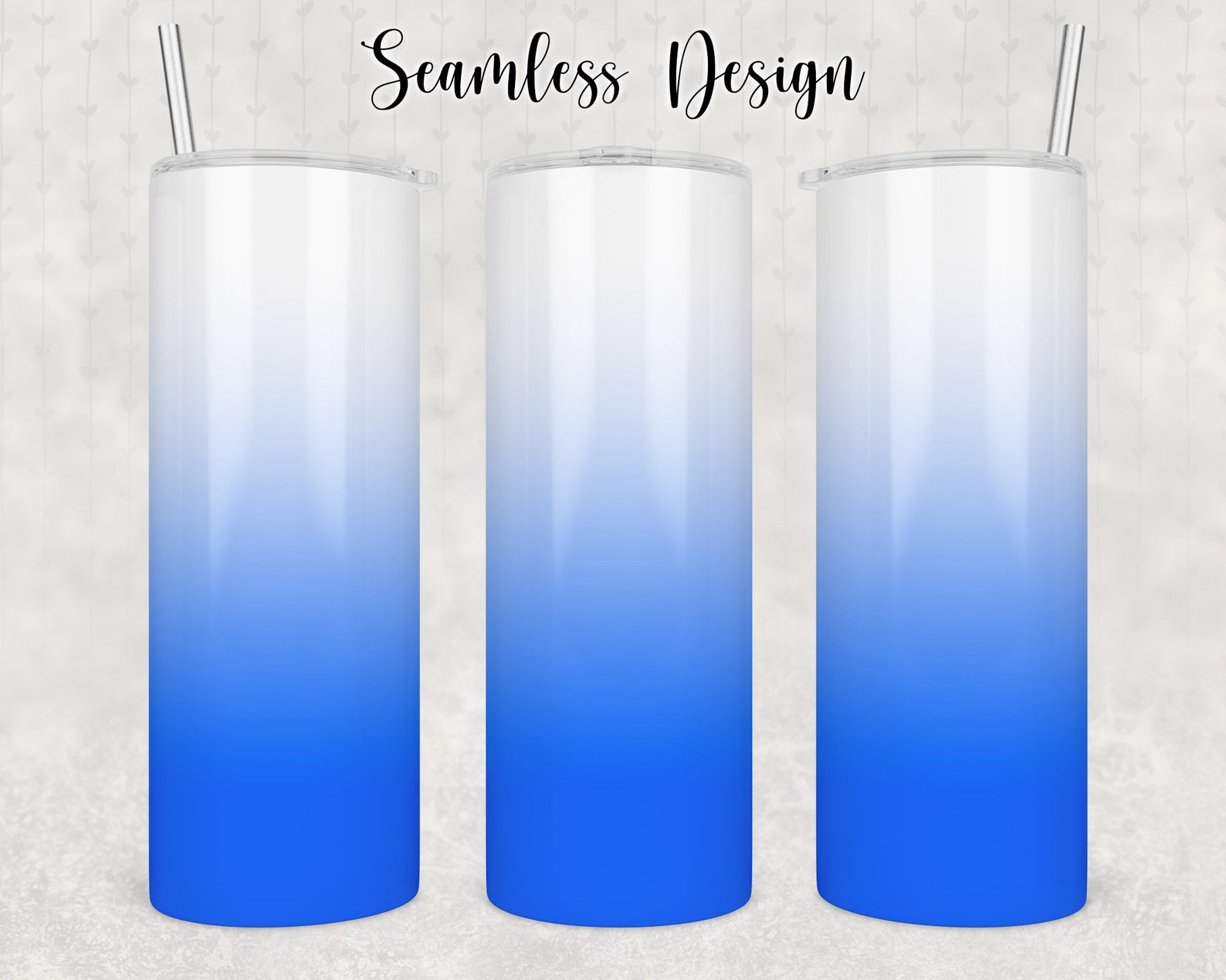 Blue Ombre Tumbler Wrap, White to Blue Sublimation Design, 20 Oz Skinny ...
