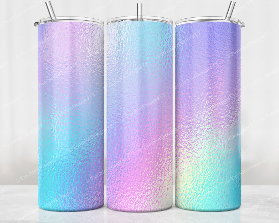 Soft Rainbow Color Iridescent Sublimation Design, Holographic Tumbler ...