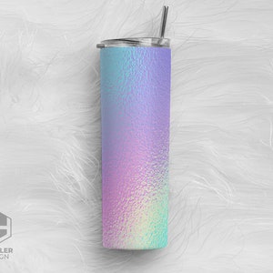 Soft Rainbow Color Iridescent Sublimation Design, Holographic Tumbler ...