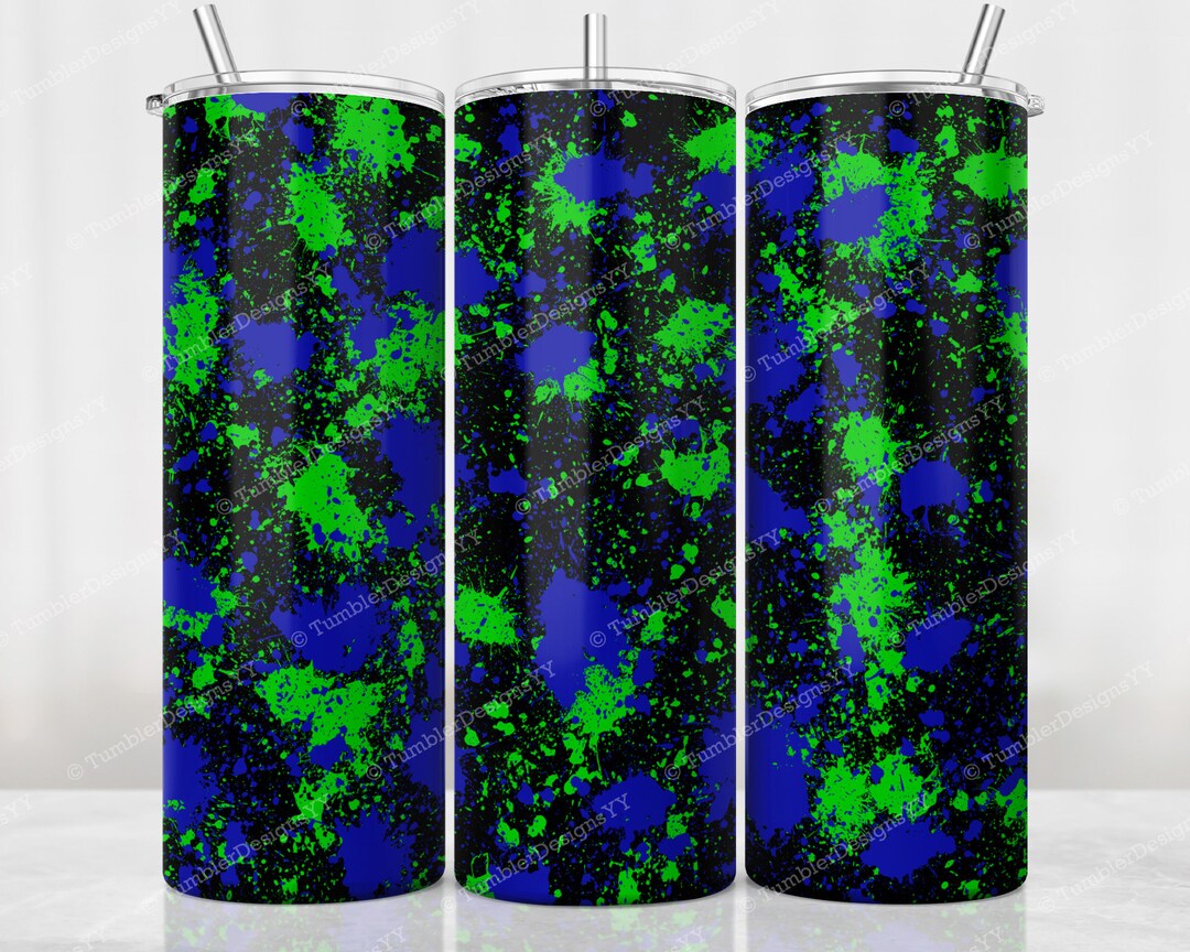 Blue Green Black Power Wash Tumbler, 20 Oz Skinny Sublimation Design ...