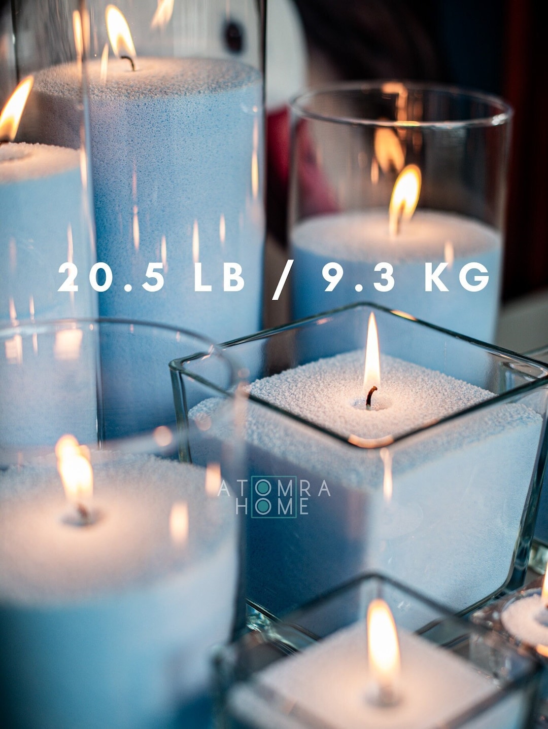 Pearled Candle Sand Wax Blue Color Sand Bulk Candle Baby Blue Decor ...