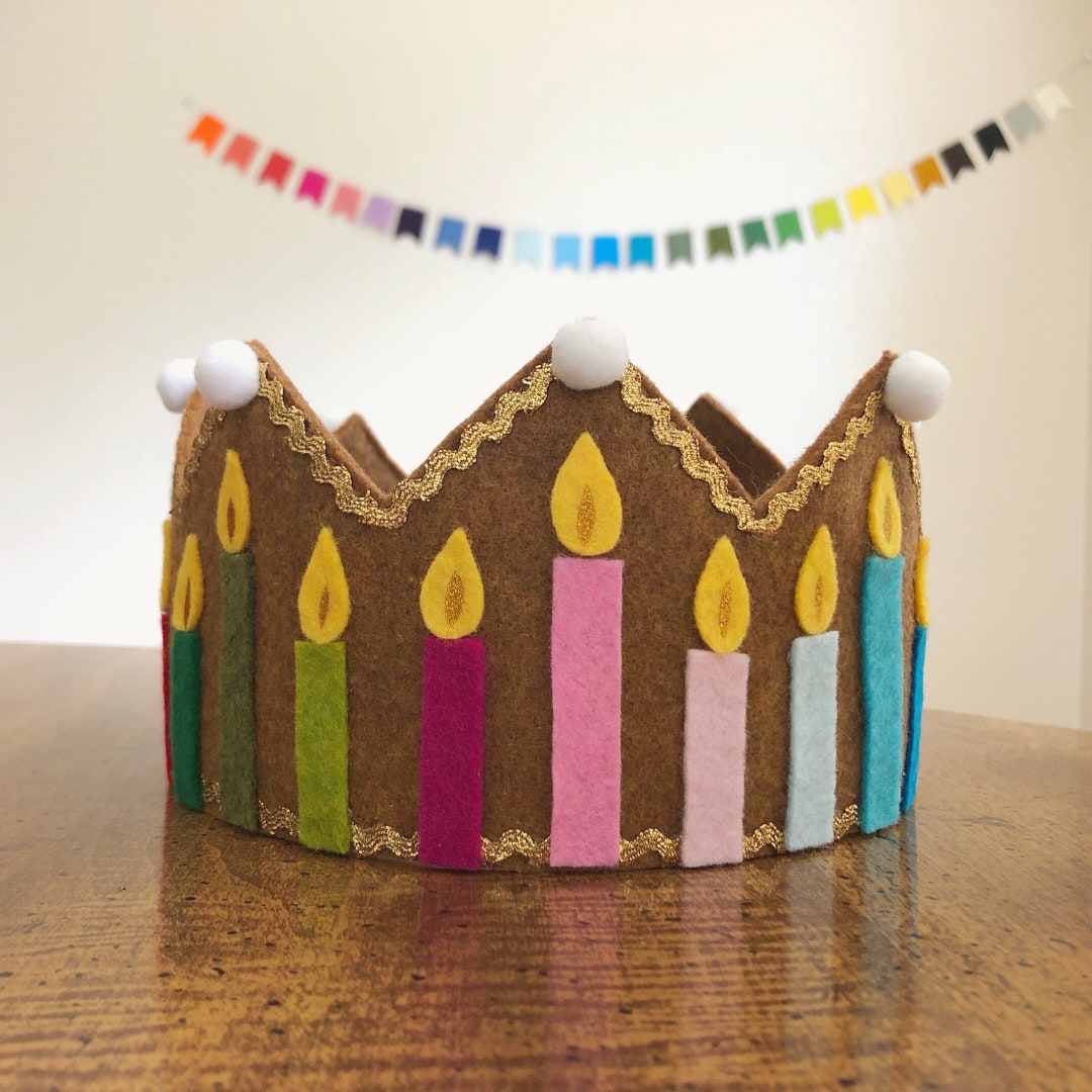 Felt Birthday Cake Crown | Waldorf Party Hat, Customizable - Etsy