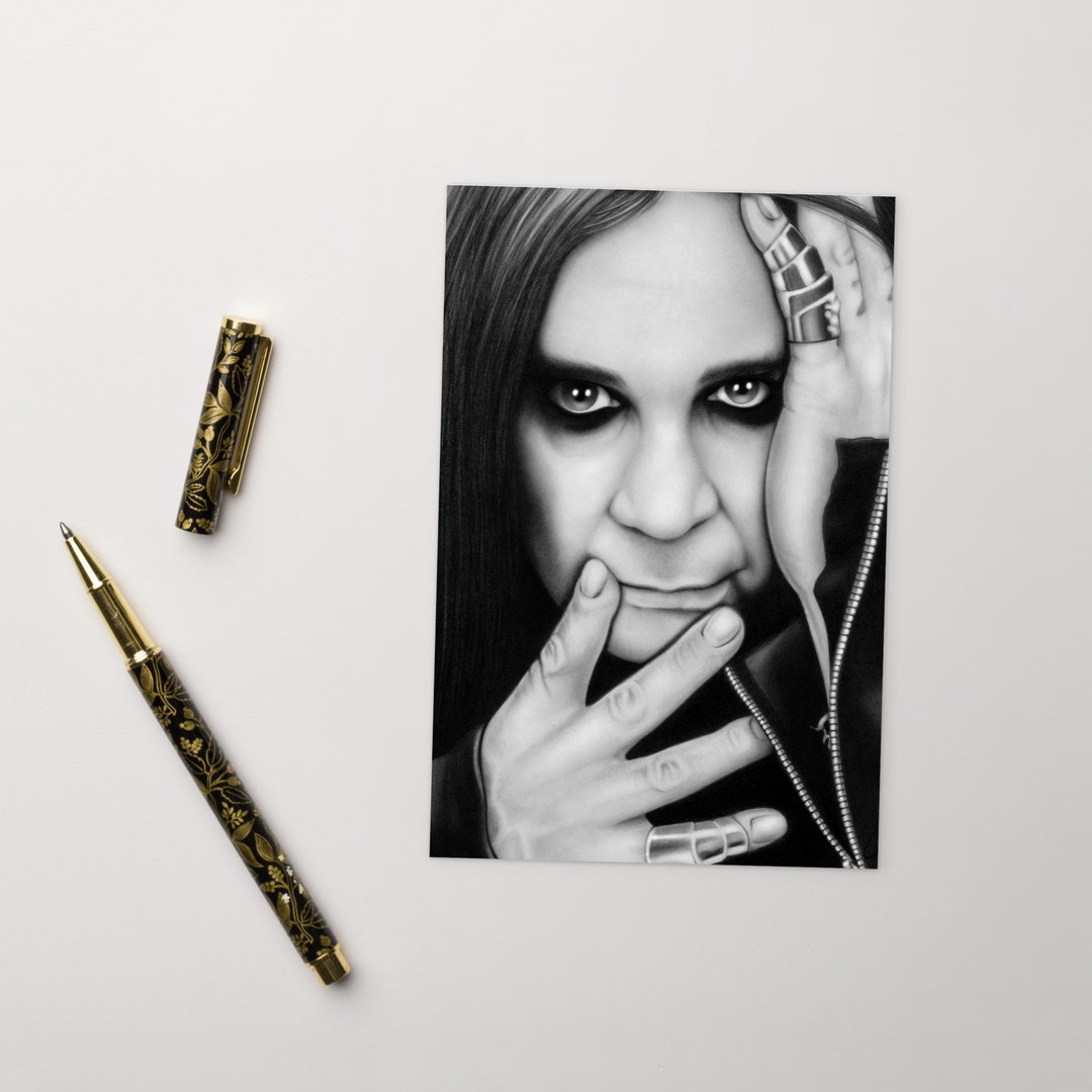 Ozzy Osbourne Portrait Drawing Print Standard Postcard - Etsy