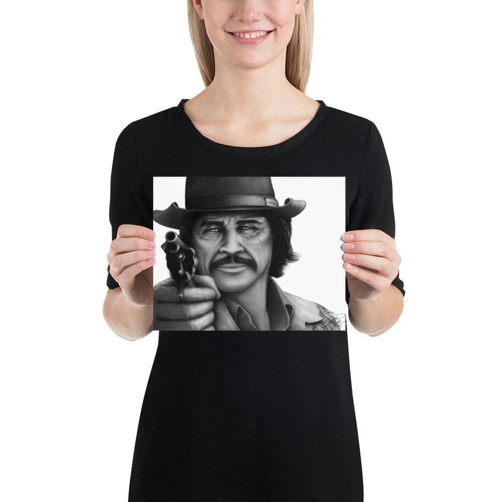Charles Bronson (red Sun) Portrait Drawing Print - Etsy