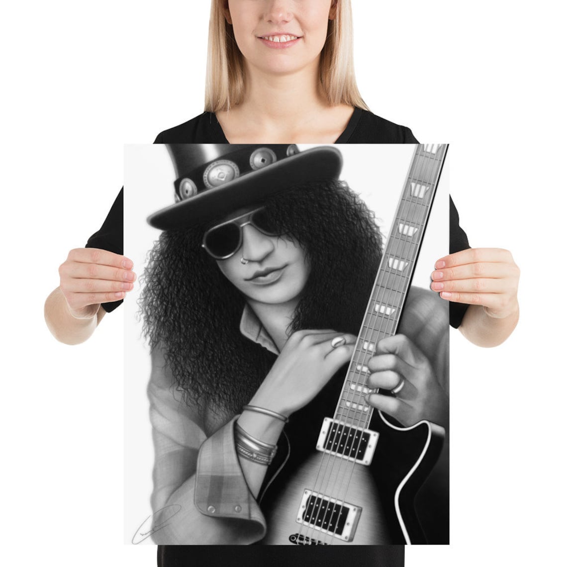 SLASH Dibujo de retrato Imprimir - Etsy México