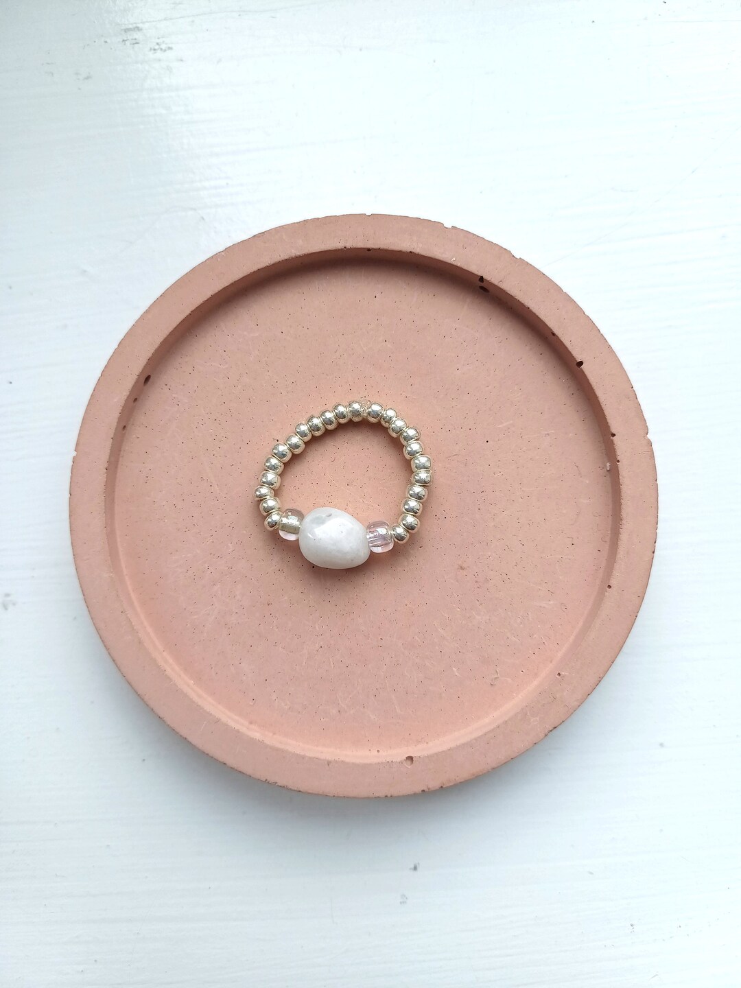 Moonstone Stretch Ring, Natural Stone Stretch Ring, Stacking Stretch ...