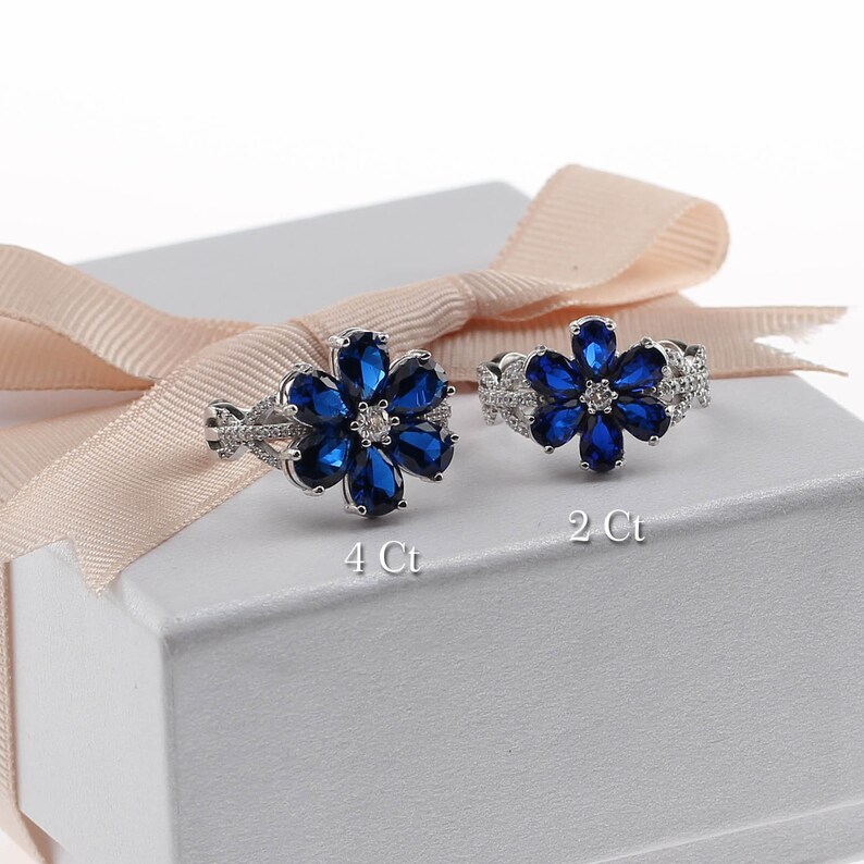 Blue Flower Eda Ring Magnolia Flower Silver Handmade Jewelry - Etsy