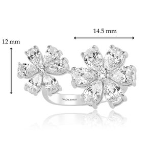 Forget Me Not Flower Blue Twin Eda Ring Gemstone Sterling Silver 3 ...