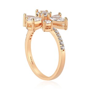 Rose Gold Floral Flower Eda Ring Handmade Jewelry Minimalist ...