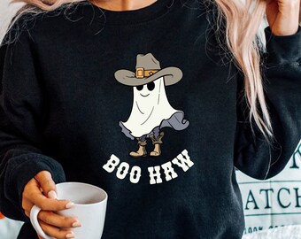 Boo Haw Ghost Png Svg, Cute Western Cowboy Ghost Png Svg, Western ...