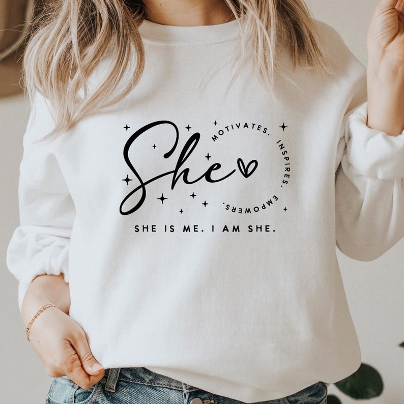 I Am She SVG PNG PDF She Motivates Inspires Empowers Svg She - Etsy