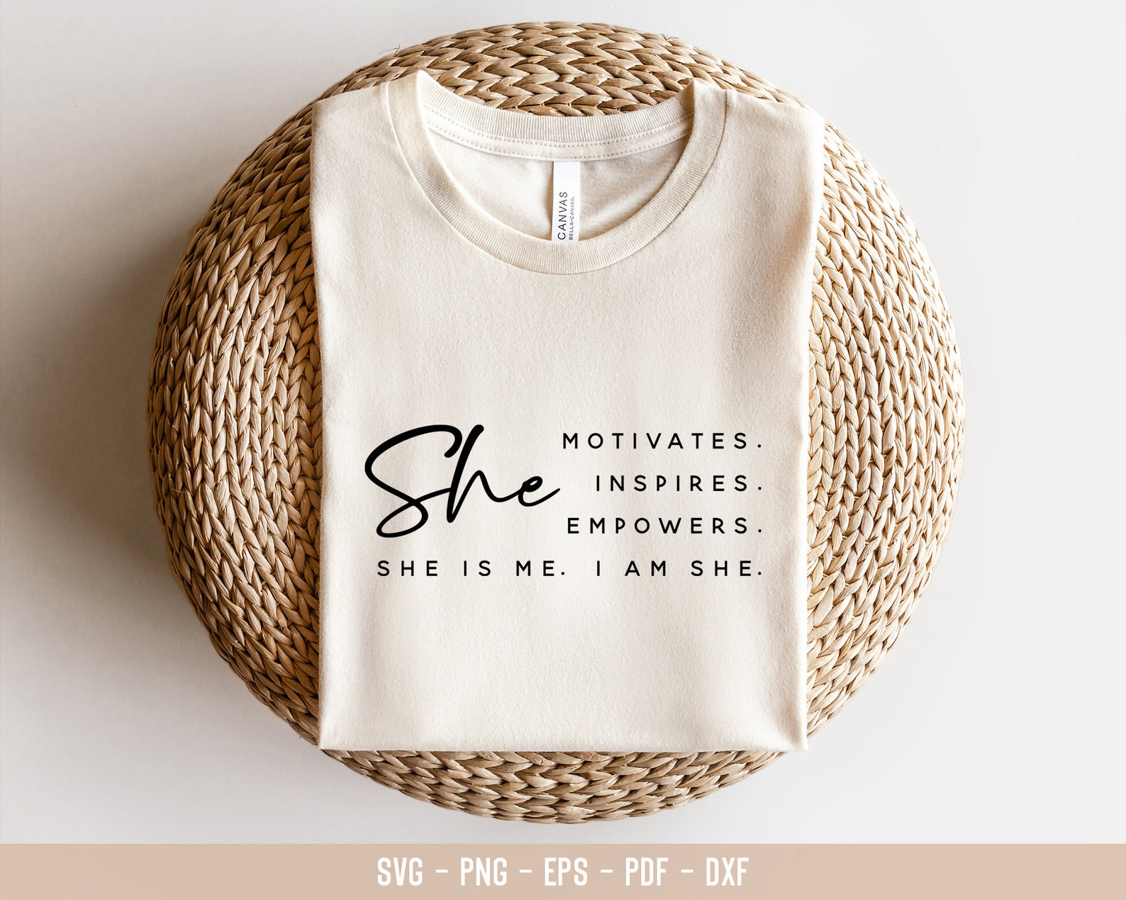 I Am She SVG PNG PDF She Motivates Inspires Empowers Svg She - Etsy