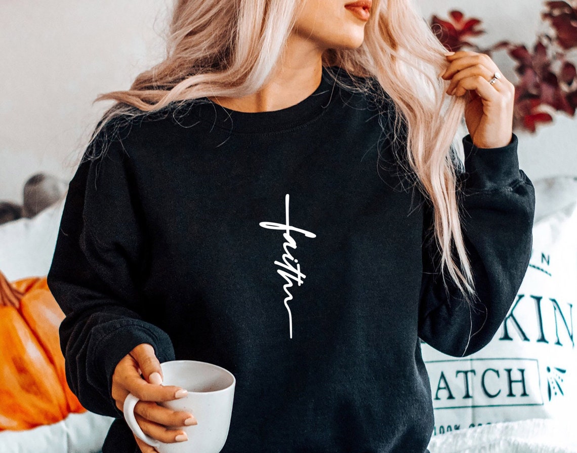 Faith Cross SVG PNG PDF Faith Cross in Cursive Svg Believe - Etsy