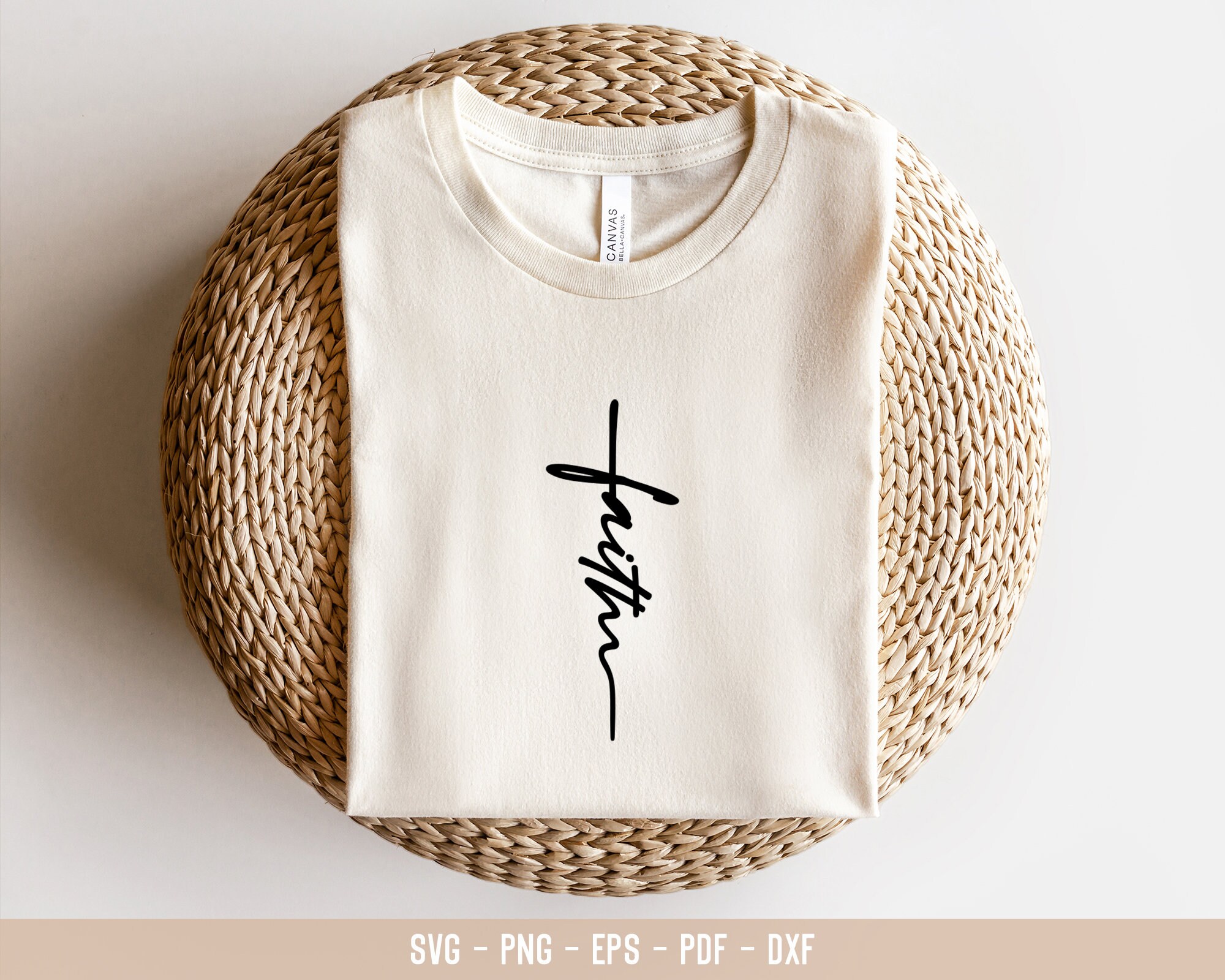 Faith Cross SVG PNG PDF Faith Cross in Cursive Svg Believe - Etsy
