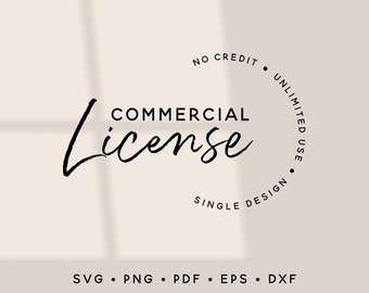 Commercial Use Extended License, One SVG File Use, No Credit ...