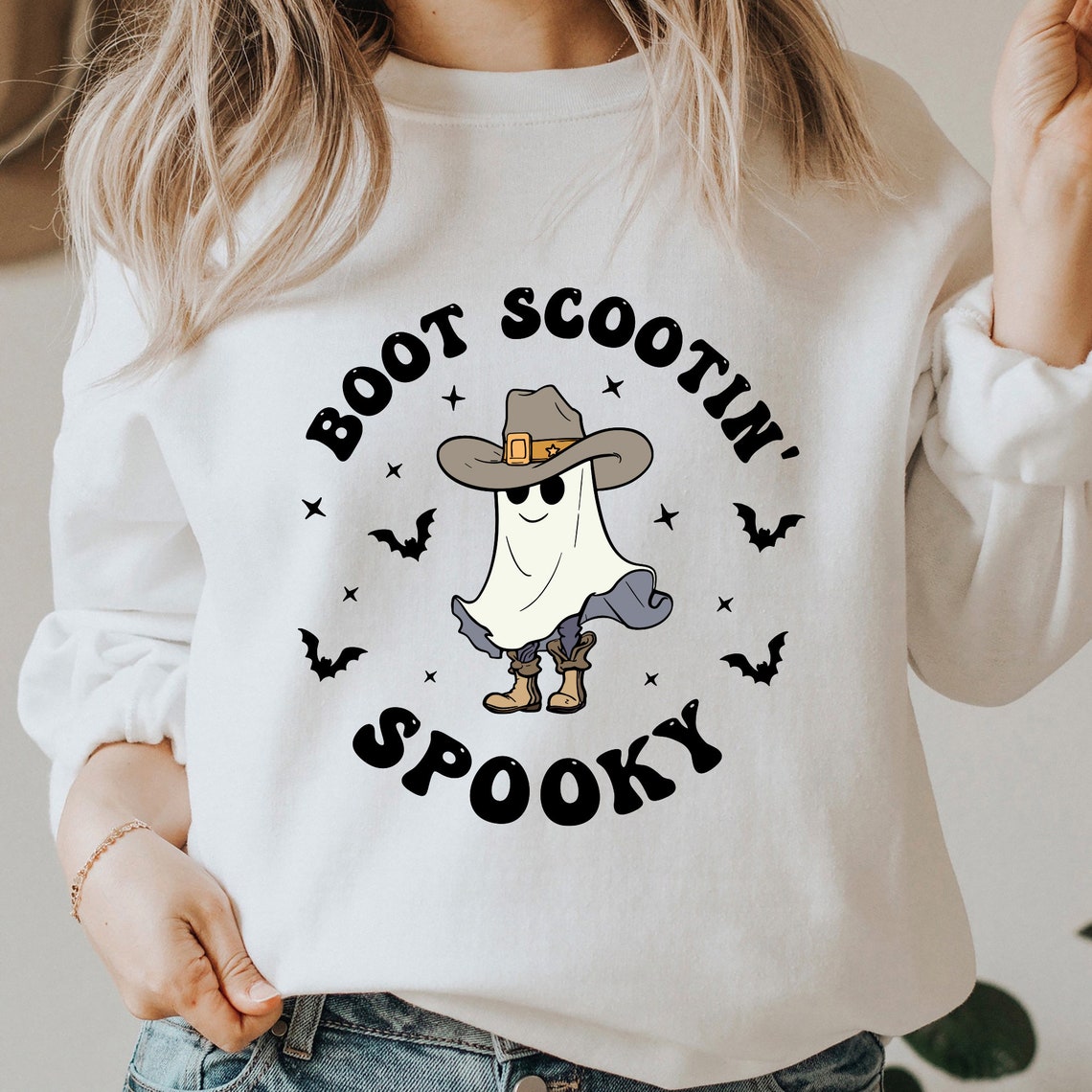 Boot Scoot Spooky SVG PNG, Western Ghost Svg, Retro Halloween Design ...