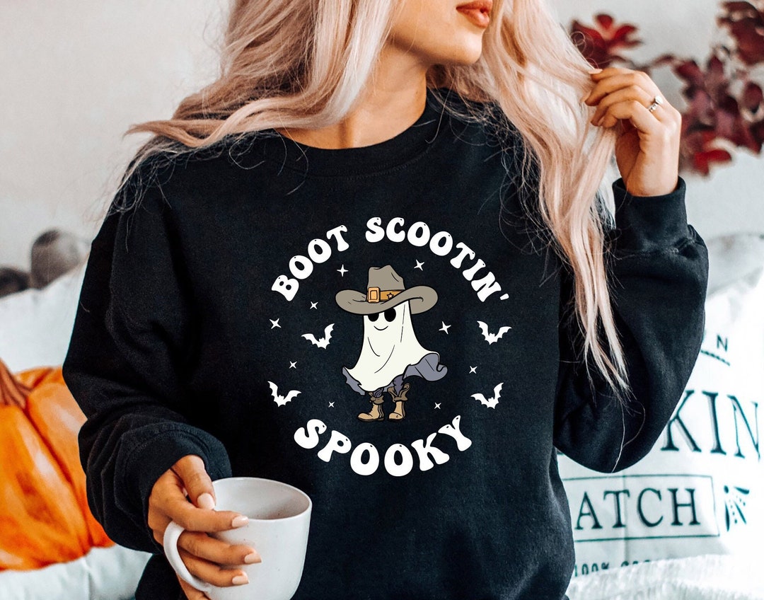 Boot Scoot Spooky SVG PNG, Western Ghost Svg, Retro Halloween Design ...