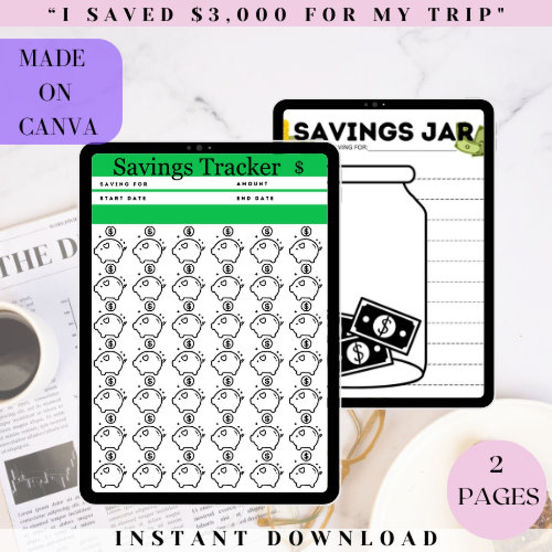 Digital Savings Challenge, Savings Tracker, Money Challenge, Budget ...