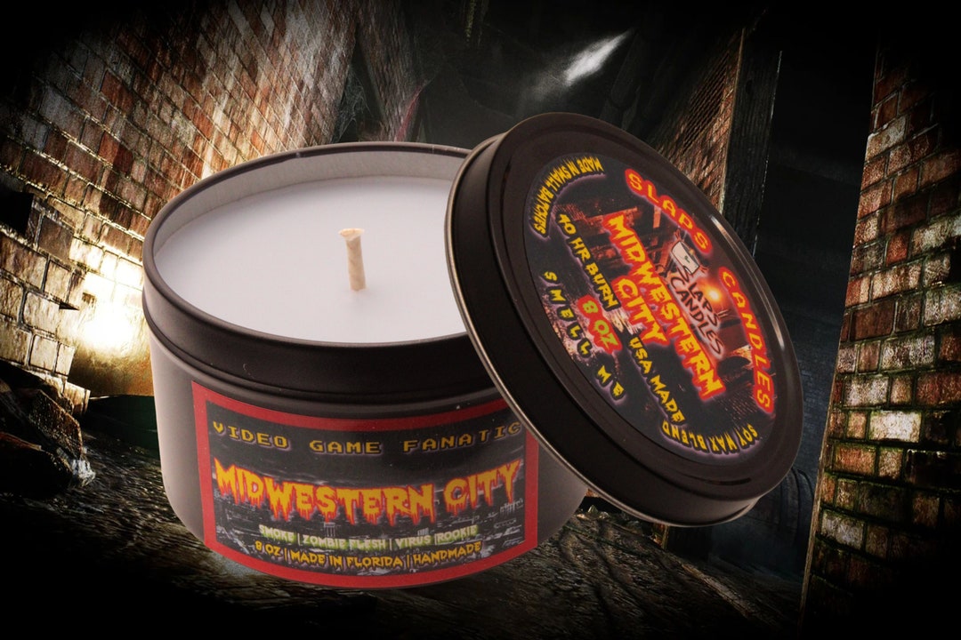 Midwestern City-video Game Candle| BLACK TIN | Non Toxic and Soy | 8 Oz ...