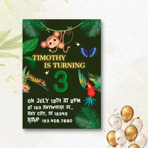 EDITABLE Nature Birthday Invitation, Outdoor Nature Exploration Bugs ...