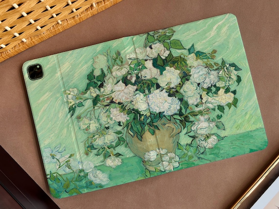 White Rose Oil Painting Ipad Air 4 10.9 Case With Apple Pencil - Etsy