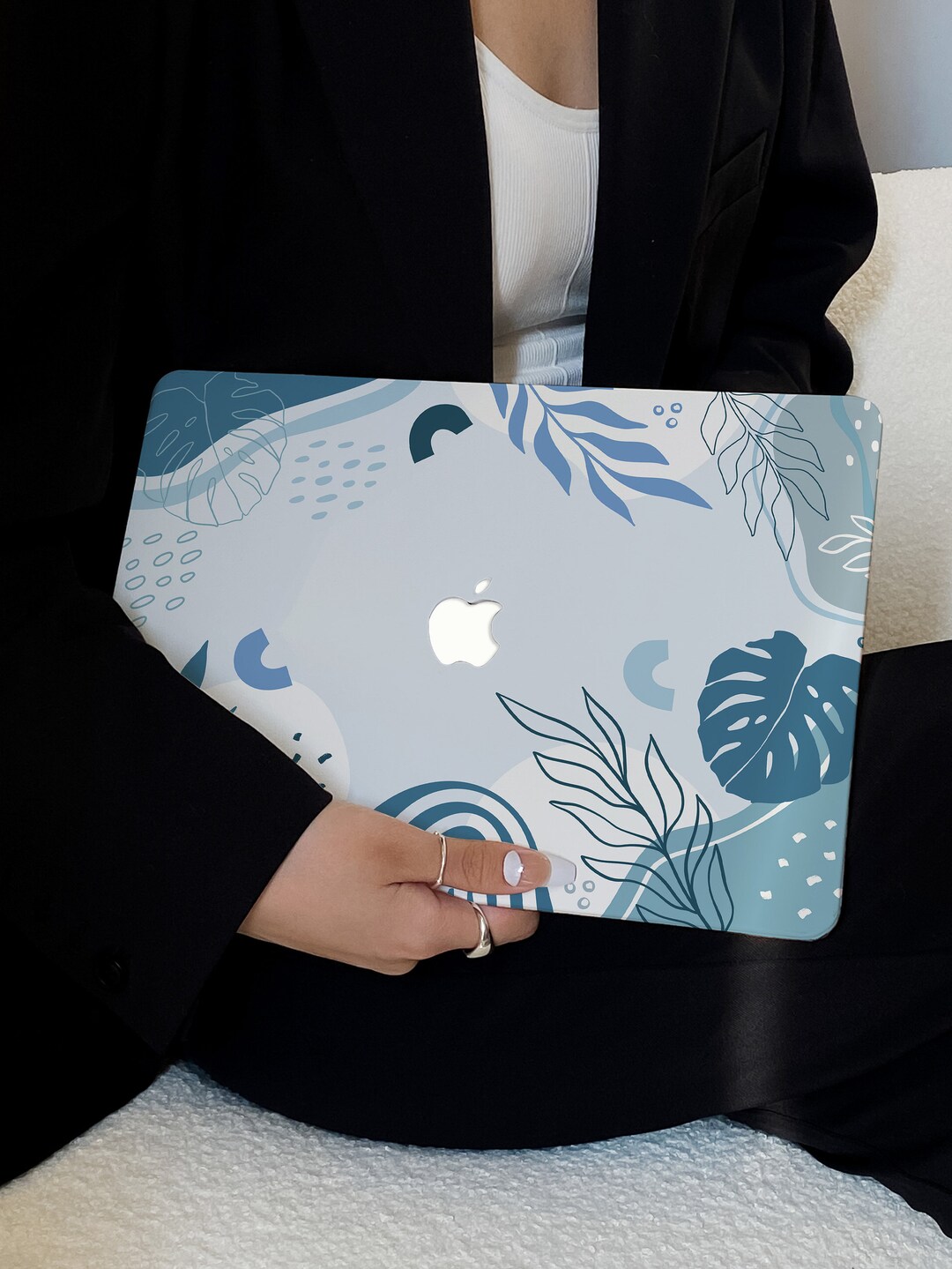 Blue Moonlight Leaves Case for New MacBook Pro 14 Pro A2442 Pro 16 Inch ...