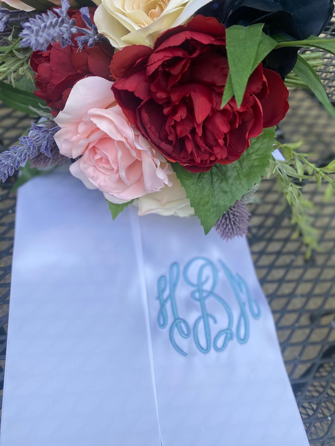 Monogrammed Satin Bouquet Ribbon: Custom Wedding & Quinceañera Wrap ...
