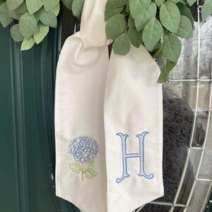 Wreath Sash - Summer Sash, Hydrangeas New Home Customized , Bridesmaids ...