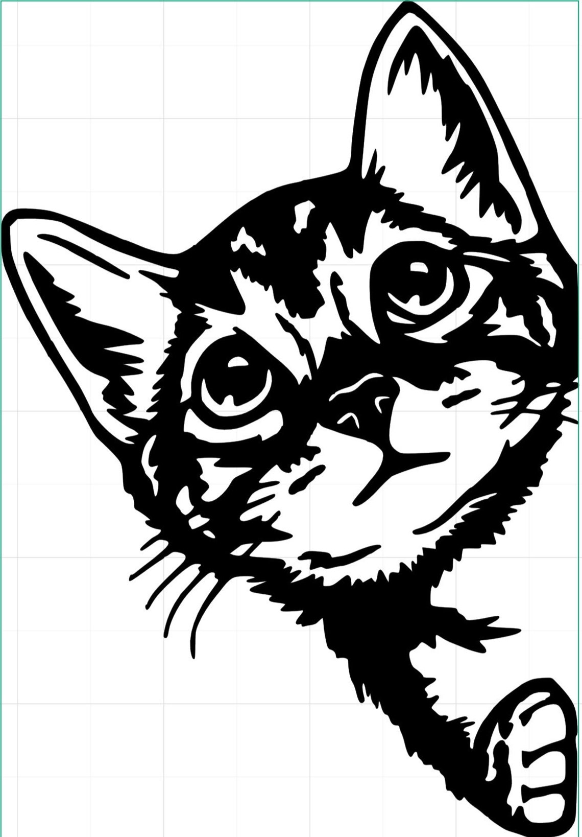 Vinyl Sticker Peeking Cat - Etsy