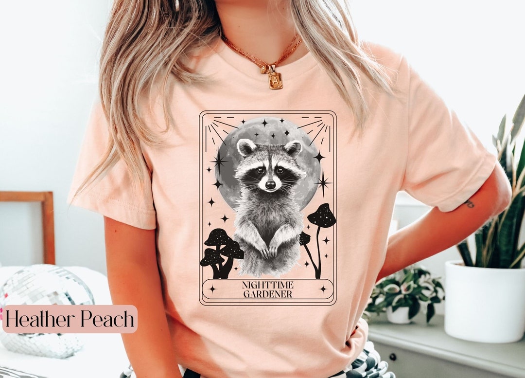 Raccoon Tarot Shirt, Trashcore Shirt, Raccoon Cottagecore Tee, Mystical ...